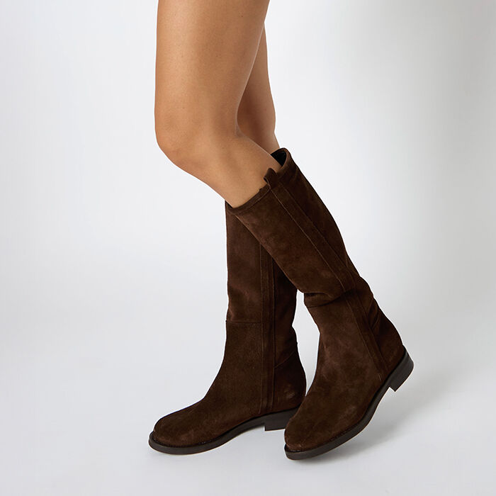 Bottes en daim brun foncé - Primadonna Collection