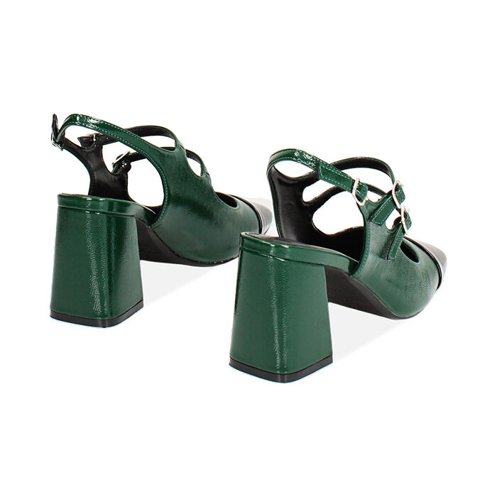 Zapatos de salón slingback verdes| Primadonna Collection