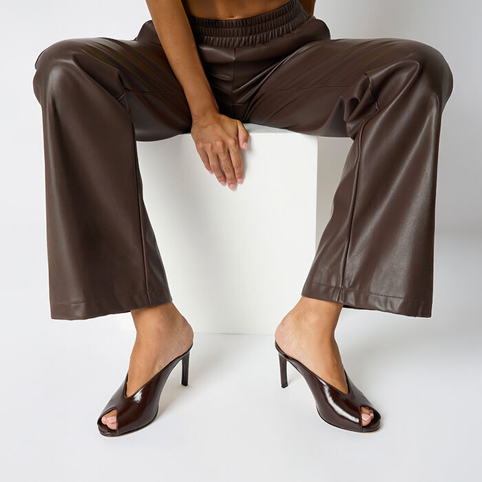 Mules open toe testa di moro con tacco 8,7 cm - Primadonna Collection