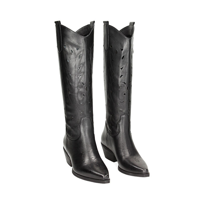 Stivali texani donna neri in pelle | Primadonna Collection