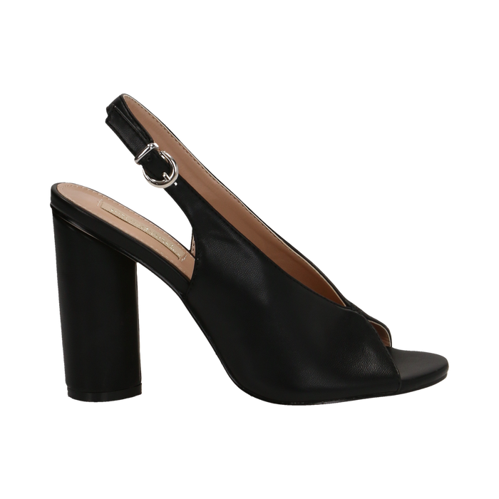 Slingback Open Toe Nere In Eco Pelle Primadonna Collection
