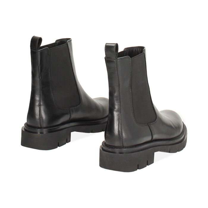 Stivaletti beatles da donna neri in vera pelle - Primadonna Collection
