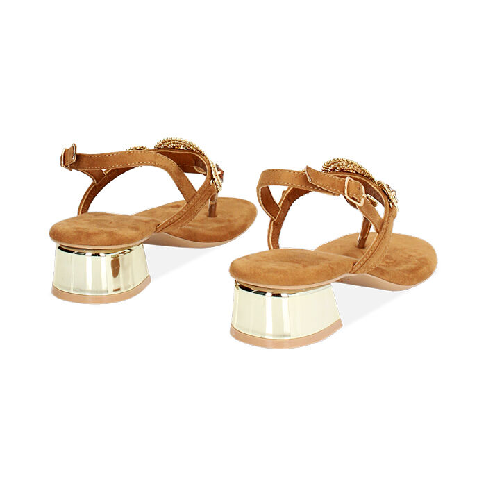 Sandale à petit talon femme cognac| Primadonna Collection