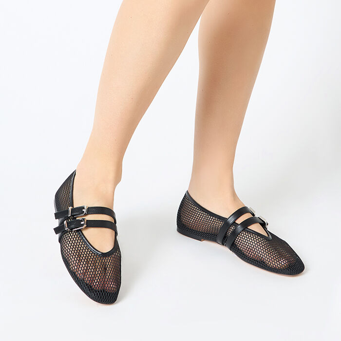 Ballerines femme noires perforées | Primadonna Collection