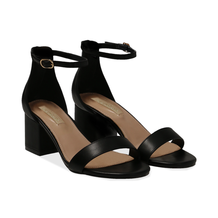 Sandali Neri In Eco Pelle Tacco 550 Cm Primadonna Collection