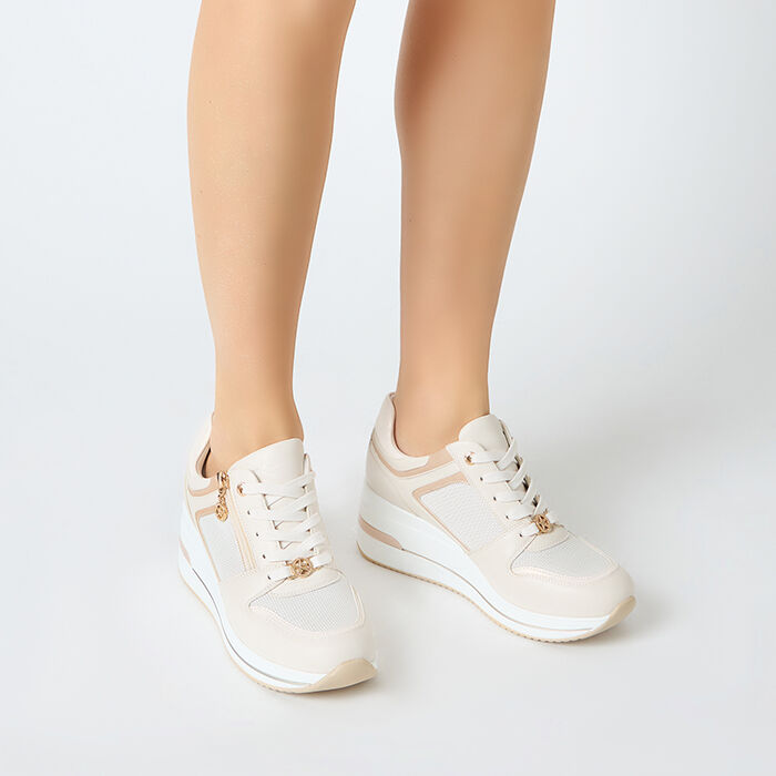 Zapatillas de mujer beige de tela | Primadonna Collection