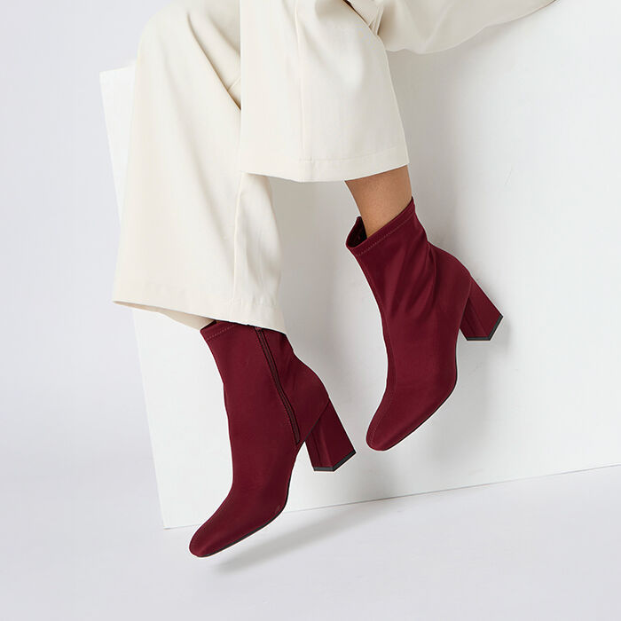 Tronchetti bordeaux con tacco 7,5 cm - Primadonna Collection