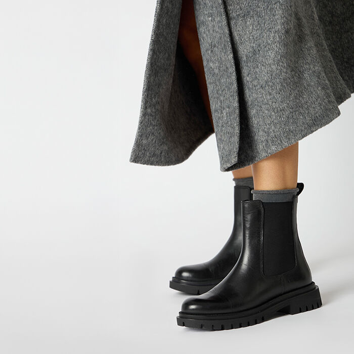 Stivaletti beatles da donna neri in vera pelle - Primadonna Collection