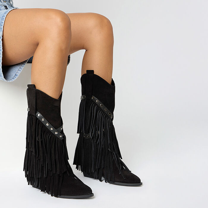 Stivali in camoscio nero eleganti da donna - Primadonna Collection