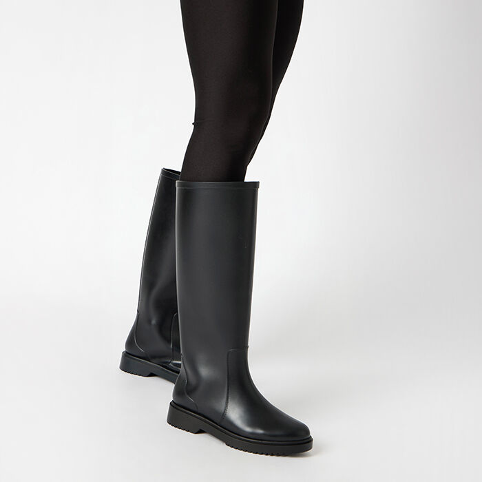 Stivali in PVC nero con dettagli unici - Primadonna Collection