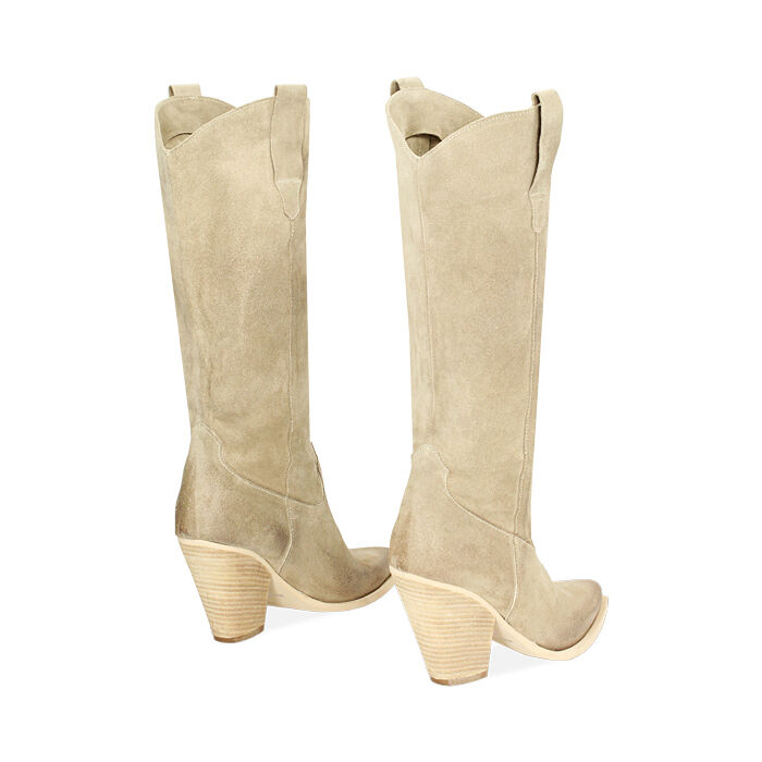 Botas de ante beige para mujer | Primadonna Collection
