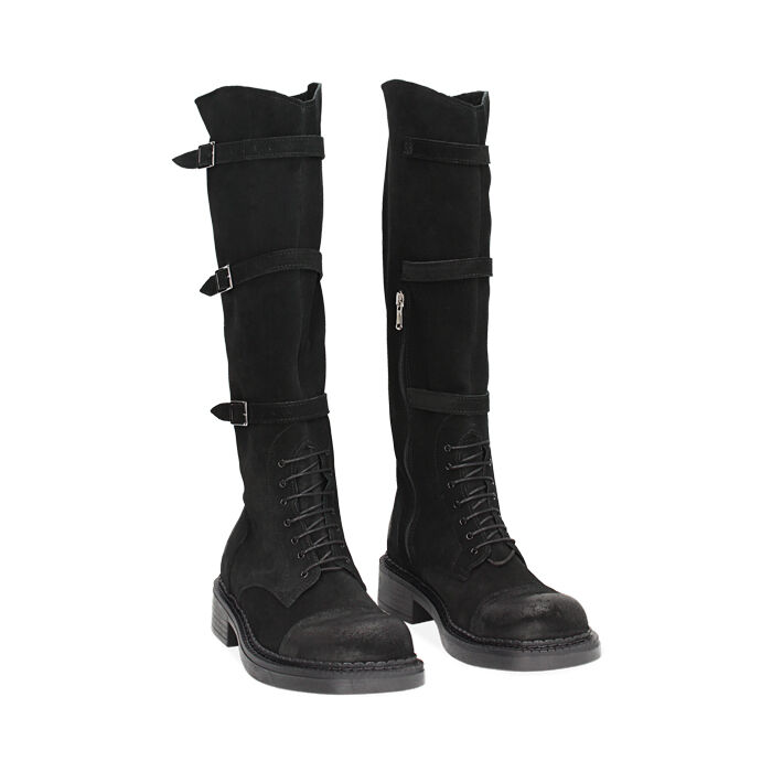 Anfibi alti in camoscio neri | Primadonna Collection