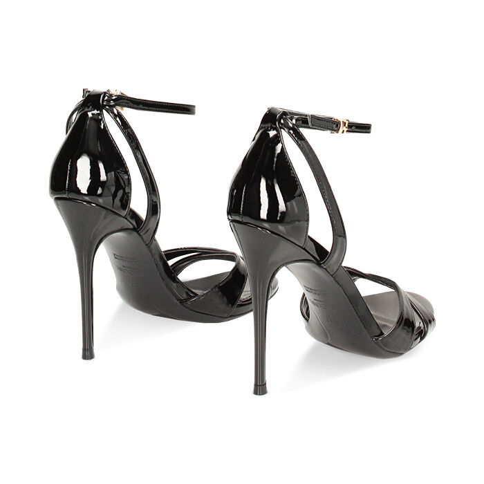 Sandale à talons femme noir vernis| Primadonna Collection