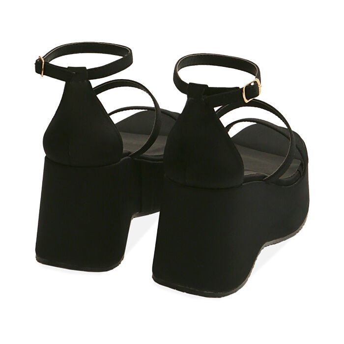 Sandali Donna Neri In Tessuto Tacco 9 Cm Primadonna Collection