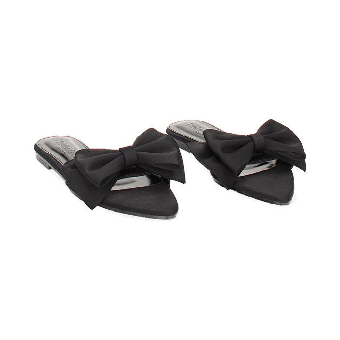 Sandalias Planas Negras De Mujer En Lycra Primadonna Collection