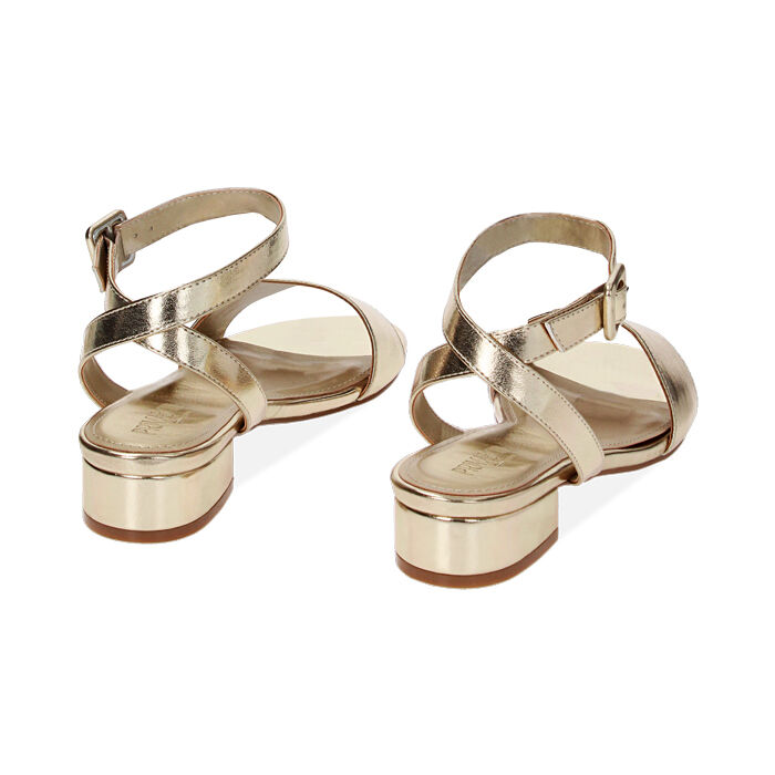 Sandali donna bassi oro in laminato | Primadonna Collection