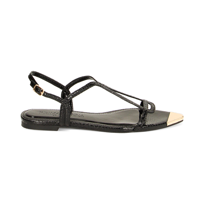 Sandali donna bassi neri in pitone | Primadonna Collection