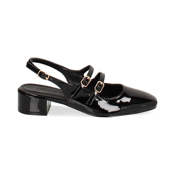 Zapatos De Salón Slingback Negros Bajos Primadonna Collection